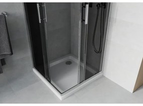 Mexen Rio čtvercový sprchový kout 70 x 70 cm, šedé sklo-chromový profil+ sprchová vanička, 860-070-070-01-40-4010