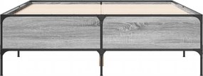 Rám postele šedý sonoma 140 x 200 cm kompozitní dřevo a kov 3279800