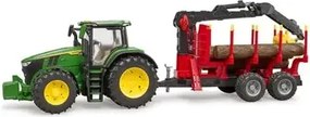 Bruder 03154 Traktor John Deere s lesnickým přívěsem a kládami / od 3
