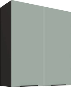 ARIA sc | horní skříňka 80 G-90 2F policová | 80 cm | VYSOKÁ | ANTI FINGERPRINT povrch | černá/aquamarine