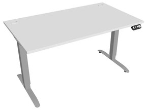 Elektr. nastavitelný stůl 140x80 s pamětí - HOBIS MOTION MS 2M 1400 Dekor stolové desky: bílá, Barva kovové podnože: stříbrná