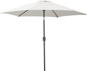 Outsunny Hliníkový Zahradní Slunečník Ø260x235 cm Sklopný Zahradní Parasol s Kličkou a 6 Kovovými Tyčemi pro Venkovní Terasu a Balkon Krémový