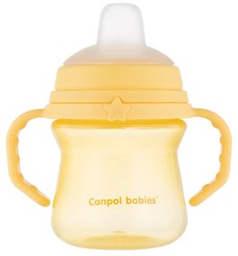 Canpol babies Hrneček se silikonovým pítkem FirstCup 150ml žlutý
