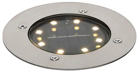 Moderní bodové světlo do země ocel vč. LED IP65 solární - Terry