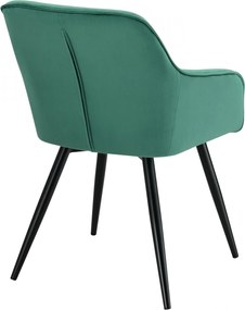 Goleto Čalouněná sametová židle Tarje | zelená
