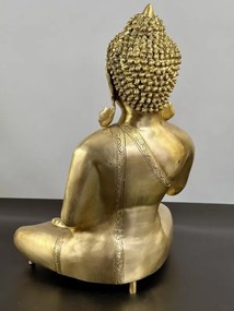 Kovová soška Buddha 49 cm (15 kg) – odlitek z Radžastánu, Indie