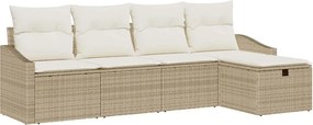 Set pohovek 5 ks Béžová polyratan 3359260