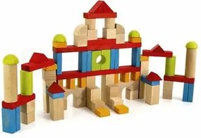Jeujura Dřevěné kostky barevné 82 ks / od 1,5 let
