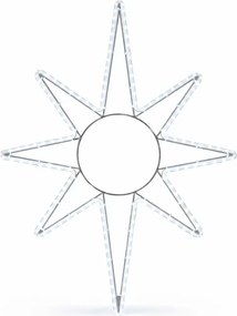 Easy Fix 2D LED světelná hvězda X., 82 × 125 cm, ledově bílá, závěsná, hliník