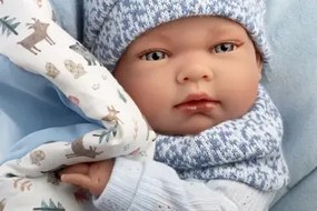Llorens 73825 NEW BORN CHLAPEČEK - realistická panenka miminko s celov