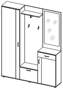 Předsíňová stěna Patent, dub sonoma/bílá