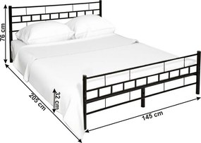 Tempo Kondela Kovová postel TAJGI 140x200, černá