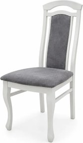 Vystavený set 6 jídelních židlí JELENA – bílá / šedý potah