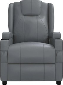 Polohovací křeslo šedé umělá kůže 340962