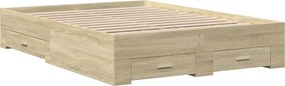 Rám postele se zásuvkami dub sonoma 135x190 cm kompozitní dřevo 3280407