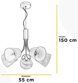 ONLI - Lustr na lanku ASIA 5xE14/6W/230V