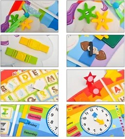 2KIDS TOYS Activity board Duha s mráčky / od 3 let / textilní senzoric