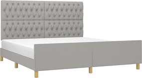 Rám postele bez matrace světle šedý 180 x 200 cm textil 3125316