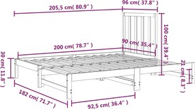 vidaXL Výsuvná postel 2x (90 x 200) cm masivní borovice [3108321] Barva: Přírodní