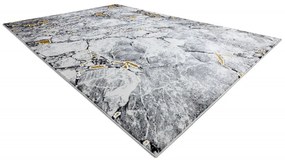 Dywany Łuszczów, Kusový koberec Gloss 528A 58 3D mramor ivory/black, 80x150, šedá, kancelář