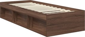 Rám postele s čelo Hnědý dub 75 x 190 cm Masivní borové dřevo 3409423