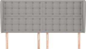 Čelo postele typu ušák světle šedé 183x23x118/128 cm textil 3118404