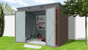 Riwall PRO RMSP 6x8 Brown - zahradní domek kovový 2,4 x 1,8 m s pultovou střechou hnědý