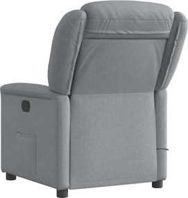 Elektrické masážní polohovací křeslo světle šedé textil 3303184