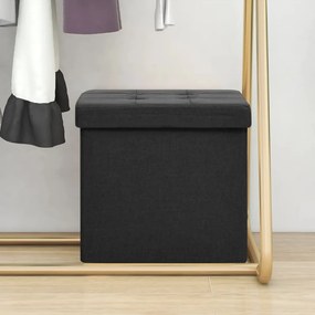 Skládací úložná stolička černá umělý len
