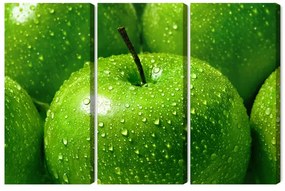 Vícedílný obraz Zelená Jablka V Makro Měřítku Nedostatek Nedostatek Plátno Canvas 150x100