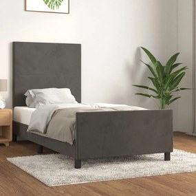 Rám postele bez matrace tmavě šedá 80 x 200 cm samet 3125600