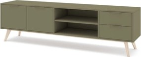 Zelený matný TV stolek 180x53x40 cm Campus – Marckeric