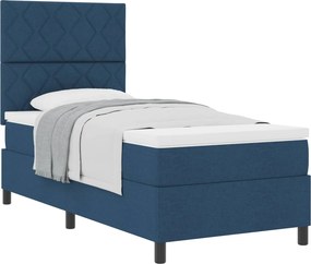 Postel s boxspringem s čelo Modrá 90 x 200 cm textil 3339440