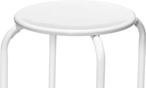 Kovová stolička, Ø 30 cm, bílá
