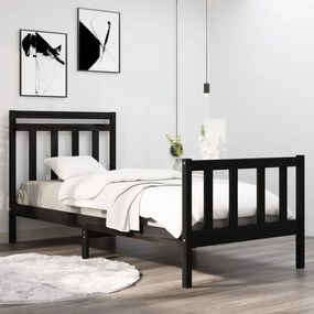 Rám postele černý masivní dřevo 75 x 190 cm Small Single,  3105344 HangarStore.cz