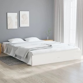 Rám postele bílý masivní dřevo 200 x 200 cm,  820023