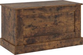 HOMCOM úložná lavice, truhla na hračky, s bezpečnostními panty, do obývacího pokoje, dřevěná, 80 x 40 x 45 cm, rustikální hnědá