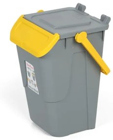 Mobil Plastic Plastový odpadkový koš na třídění odpadu ECOLOGY II, šedá/žlutá