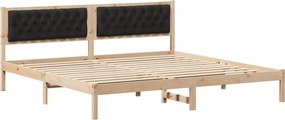 Rám postele s čelo Černá 200 x 200 cm Masivní borové dřevo 3394235