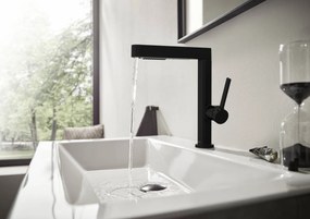 Hansgrohe Finoris, umyvadlová baterie 230, s výpustí Push-Open a výsuvnou sprškou, EcoSmart, černá matná, 76063670