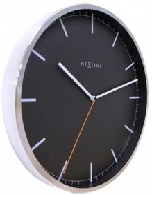 Designové nástěnné hodiny 3071zw Nextime Company Black Stripe 35cm