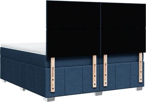 Box spring postel s matrací modrá 200x200 cm textil 3291774
