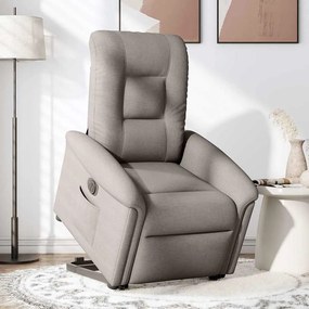 Elektrické zvedací polohovací křeslo taupe textil 3303281