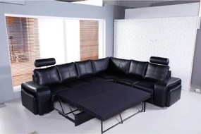 FN Kožená sedací souprava Endy s rozkladem pravá černá