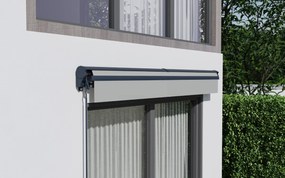 Elektrická markýza s LED osvětlením BestBerg BBSU-EL250LG / 250 x 200 cm / světle šedá