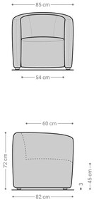 DELIFE Křeslo Caol 85x85 cm žinylka béžová
