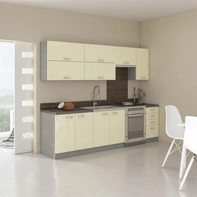 KARMEN | dolní skříňka 60 D 3S zásuvková | 60 cm | PREMIUM BOX | světle šedá/krémová lesk
