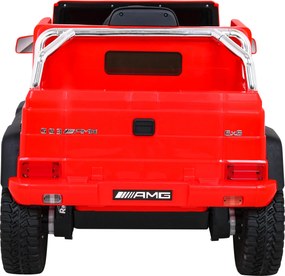 Ramiz Mercedes G63 AMG elektrické autíčko pro děti červené + dálkové ovládání + 6 EVA kol + pomalý start + MP3 + LED