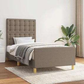 Rám postele bez matrace taupe 100 x 200 cm textil 3125361