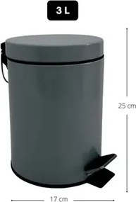 MSV UNIS pedálový odpadkový koš 3 L tmavě šedá  / ocel